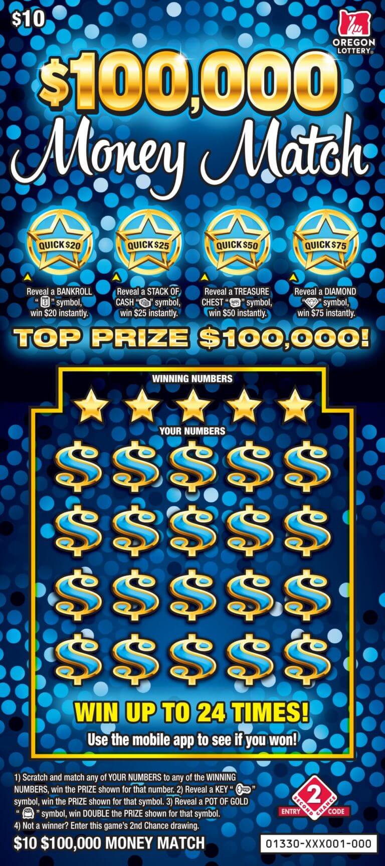 $100,000 Money Match – Lottery Scratch Tickets | Oregon Lottery