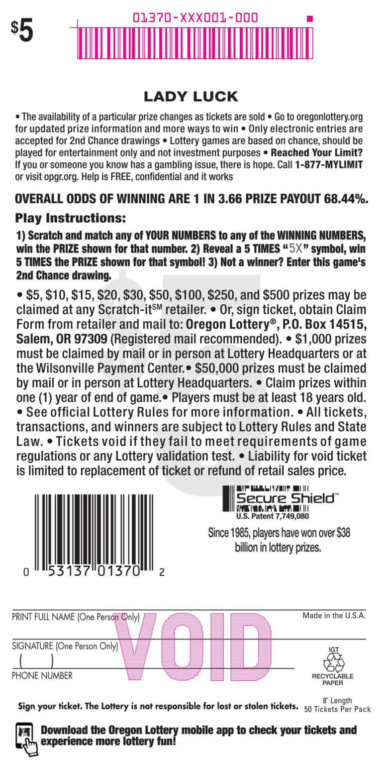 Lady Luck – Lottery Scratch Tickets | Oregon Lottery