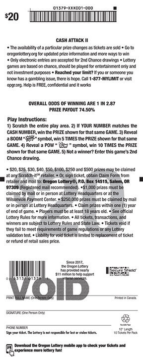 Cash Attack II – Lottery Scratch Tickets | Oregon Lottery