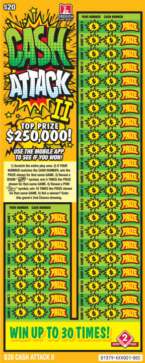 Cash Attack II – Lottery Scratch Tickets | Oregon Lottery