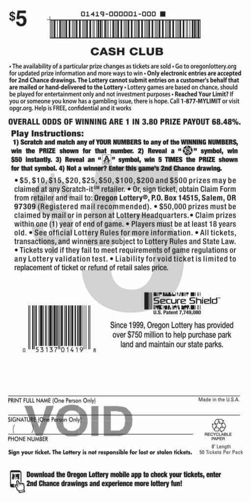 Cash Club - Lottery Scratch Tickets | Oregon Lottery