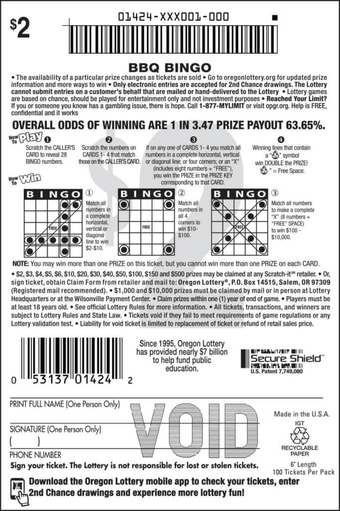 BBQ Bingo - Lottery Scratch Tickets | Oregon Lottery