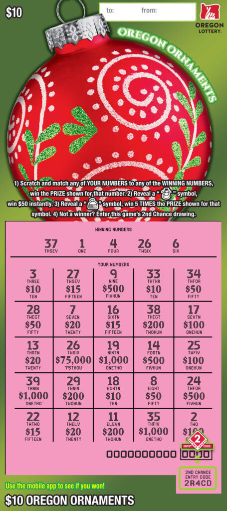Oregon Ornaments - Lottery Scratch Tickets | Oregon Lottery