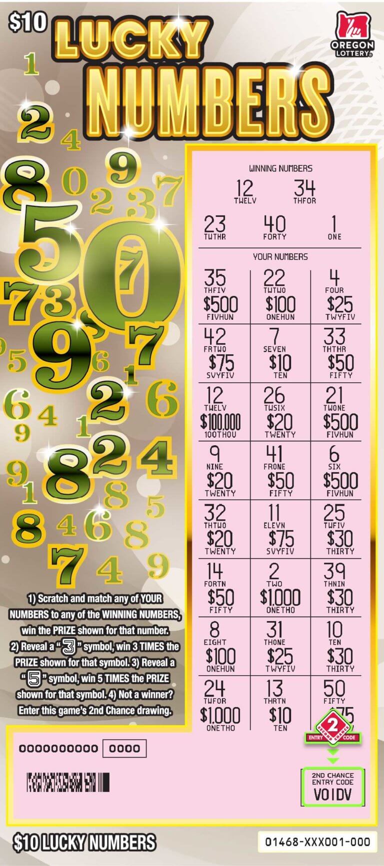 Lucky Numbers - Lottery Scratch Tickets | Oregon Lottery