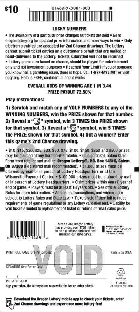 Lucky Numbers - Lottery Scratch Tickets | Oregon Lottery