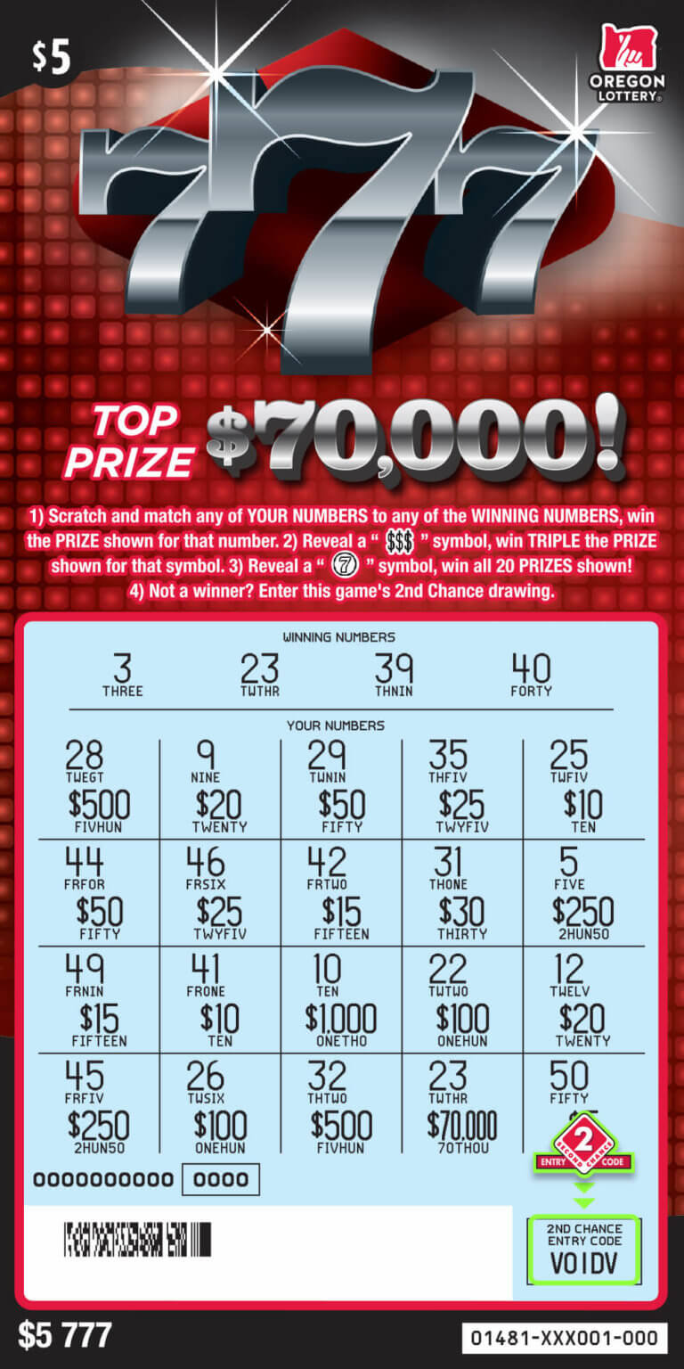 777 - Lottery Scratch Tickets | Oregon Lottery
