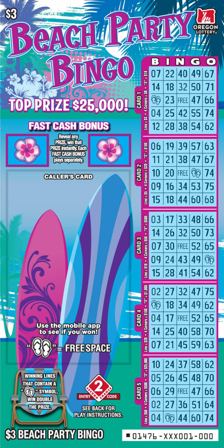 Beach Party Bingo - Lottery Scratch Tickets | Oregon Lottery
