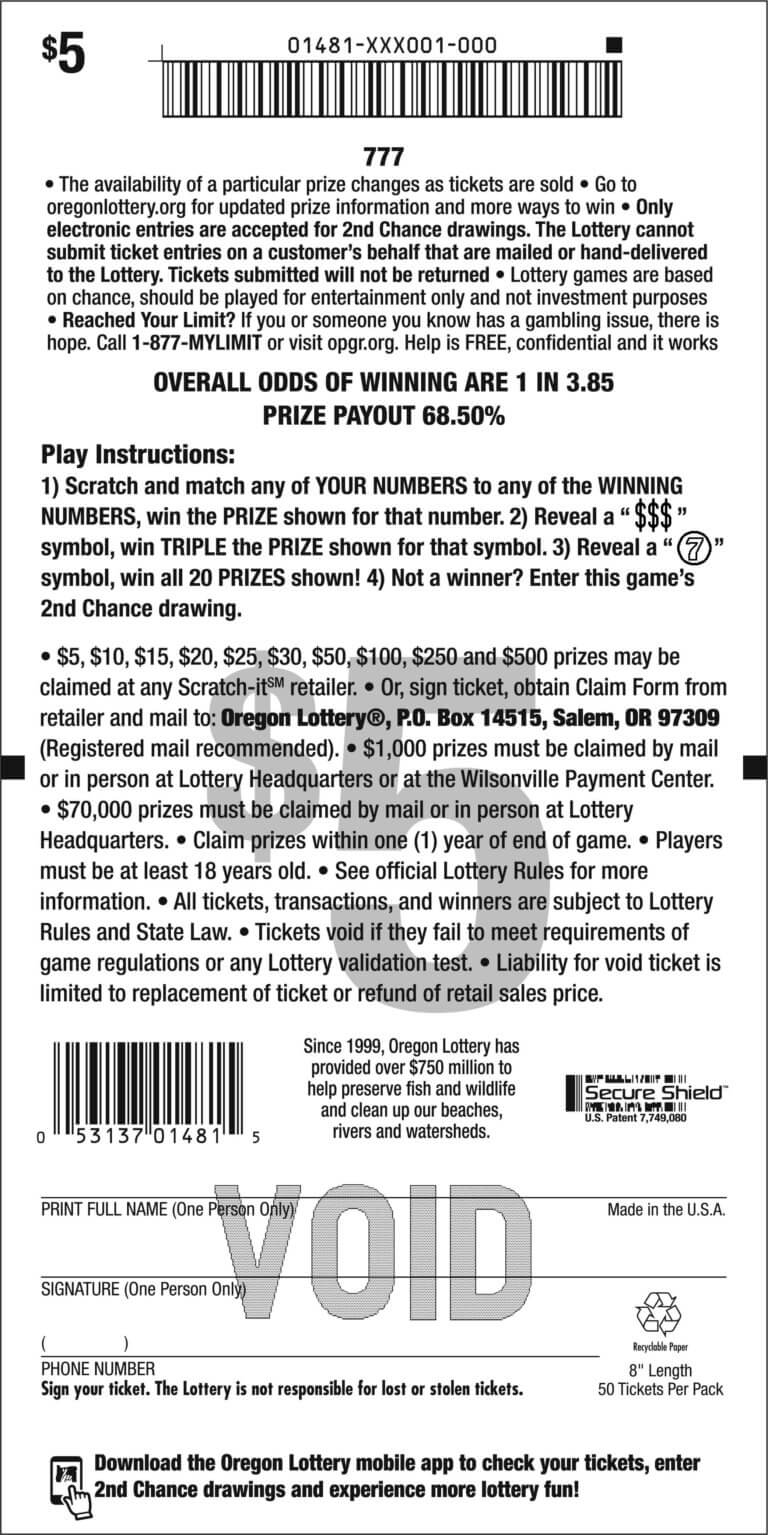 777 - Lottery Scratch Tickets | Oregon Lottery