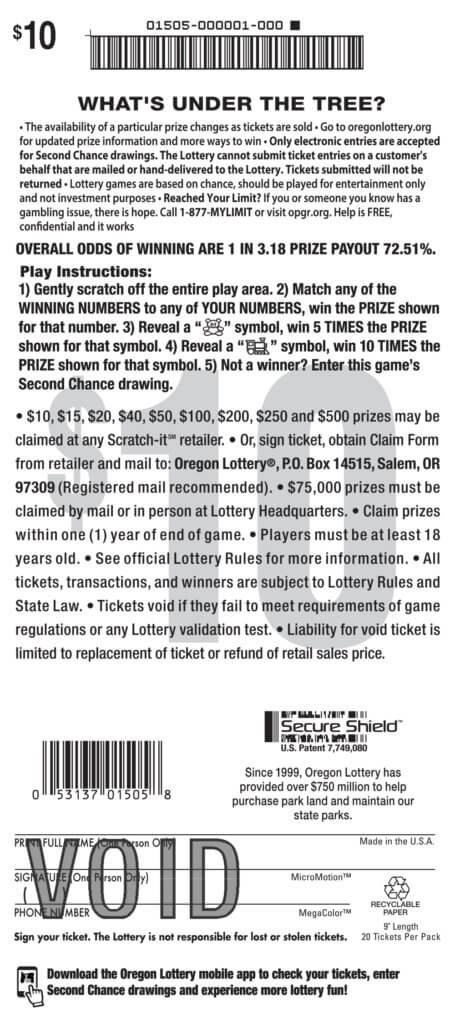 What's Under the Tree – Lottery Scratch Tickets | Oregon Lottery