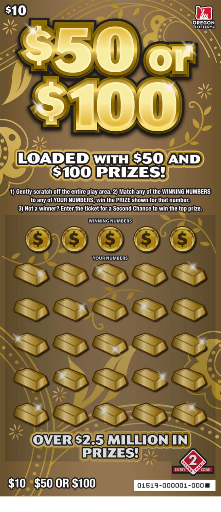 $50 or $100 - Lottery Scratch Tickets | Oregon Lottery