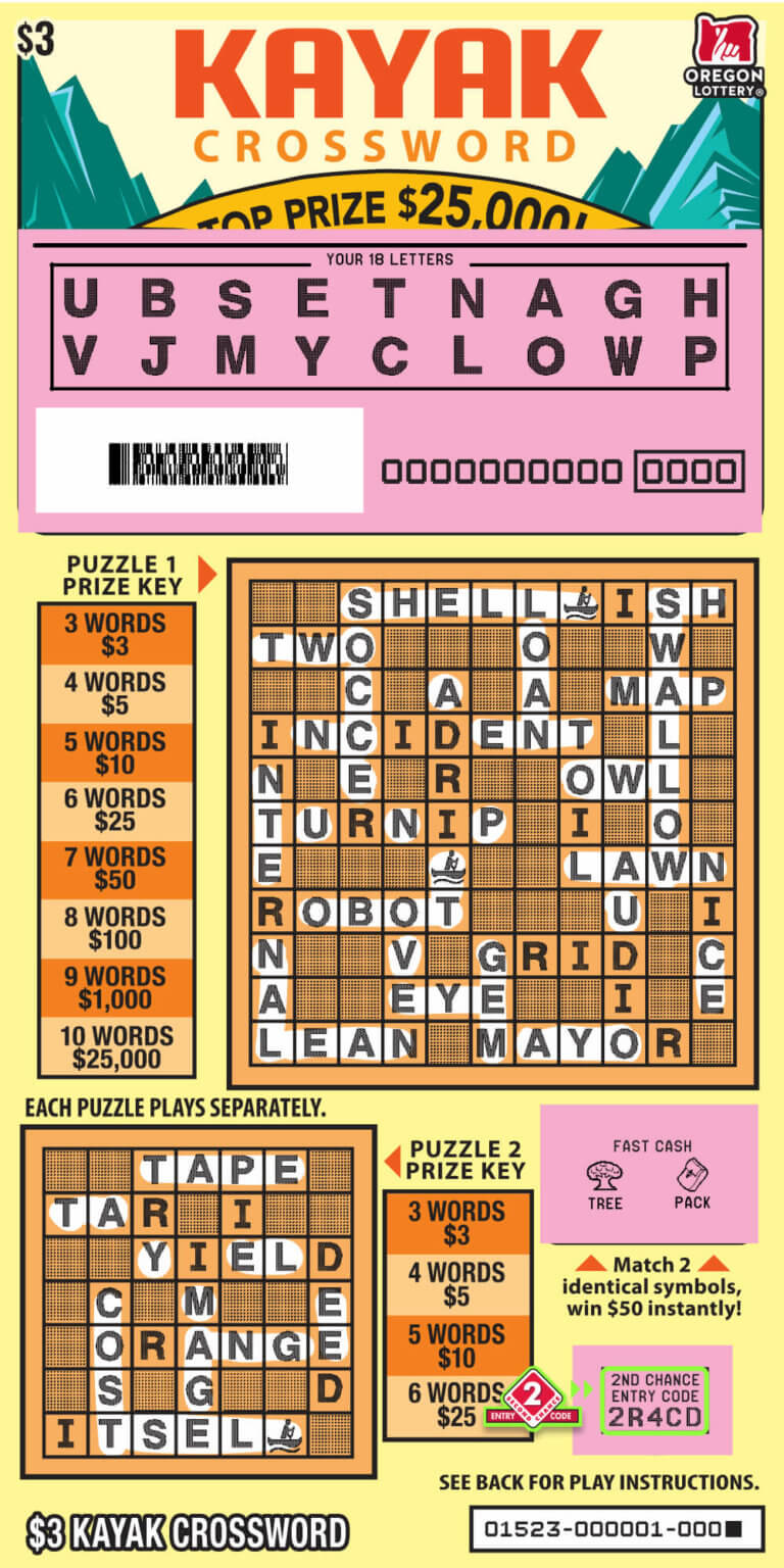 Kayak Crossword – Lottery Scratch Tickets | Oregon Lottery