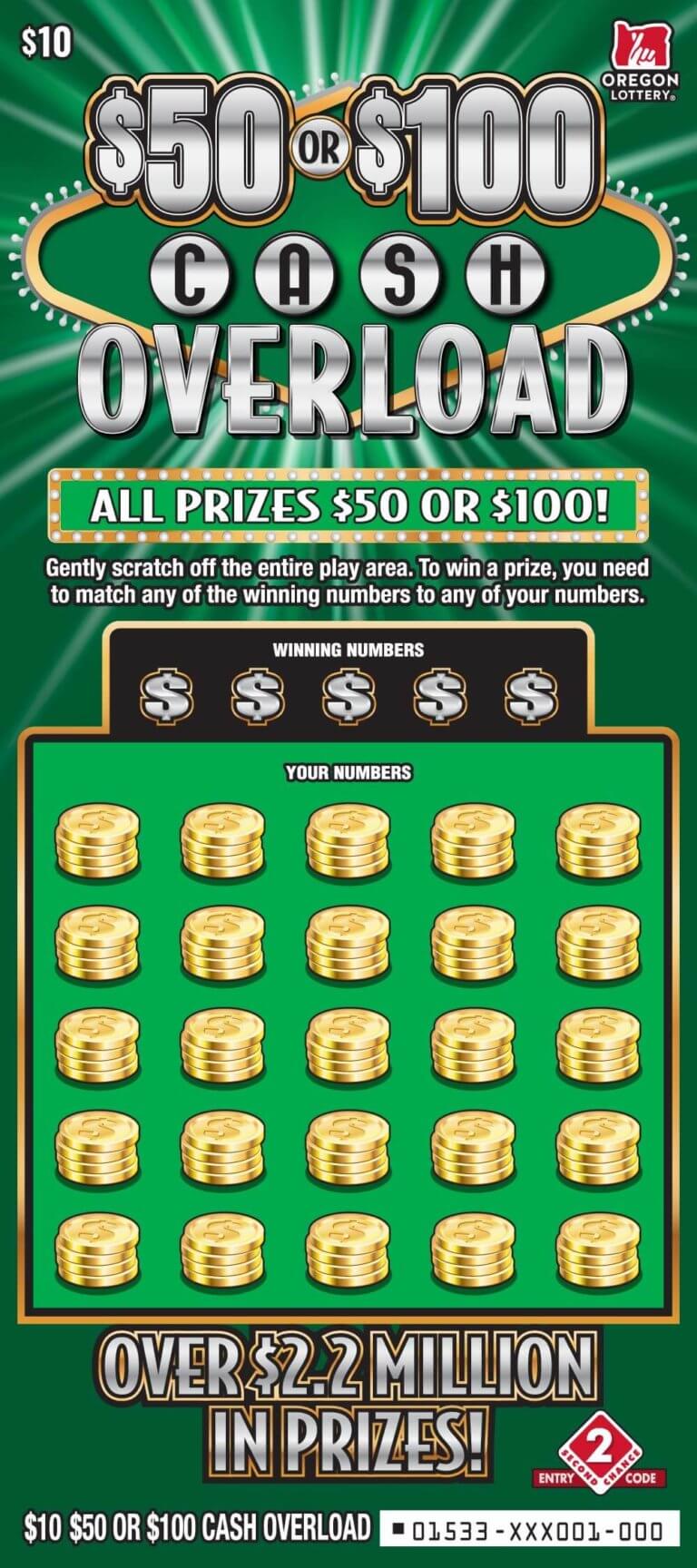$50 or $100 Cash Overload Scratch Tickets | Oregon Lottery