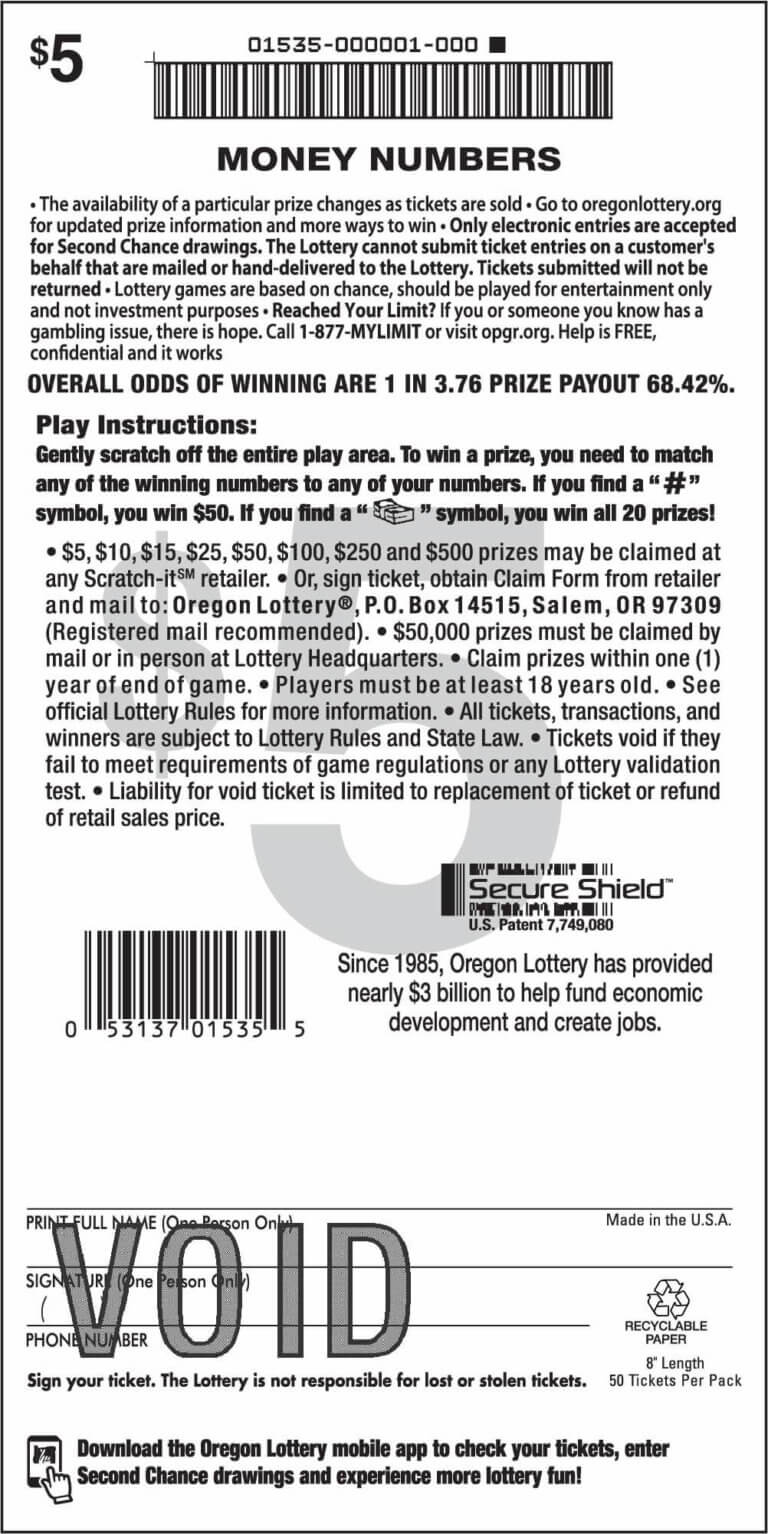Money Numbers - Lottery Scratch Tickets | Oregon Lottery