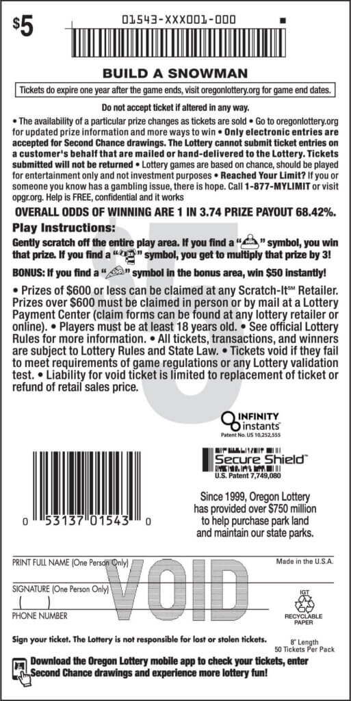 Build a Snowman – Lottery Scratch Tickets | Oregon Lottery