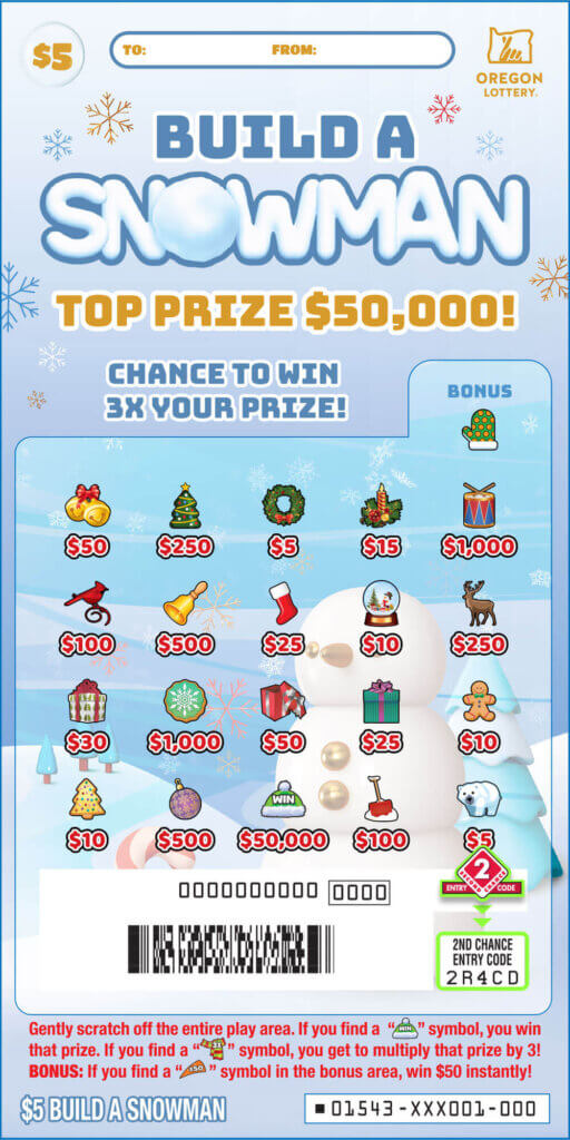 Build a Snowman – Lottery Scratch Tickets | Oregon Lottery