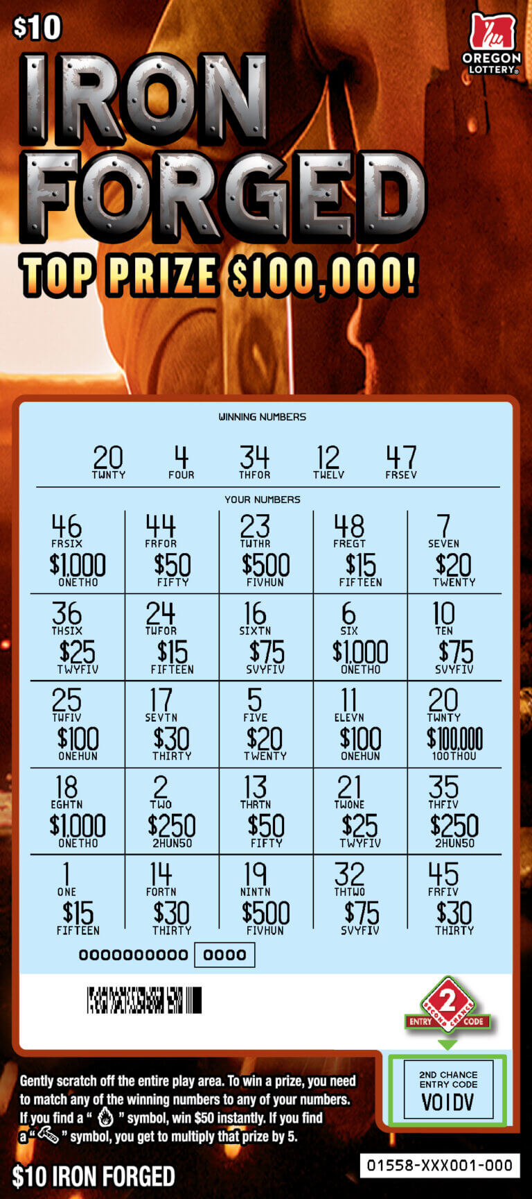 Iron Forged - Lottery Scratch Tickets | Oregon Lottery Iron Forged - Lottery Scratch Tickets | Oregon Lottery