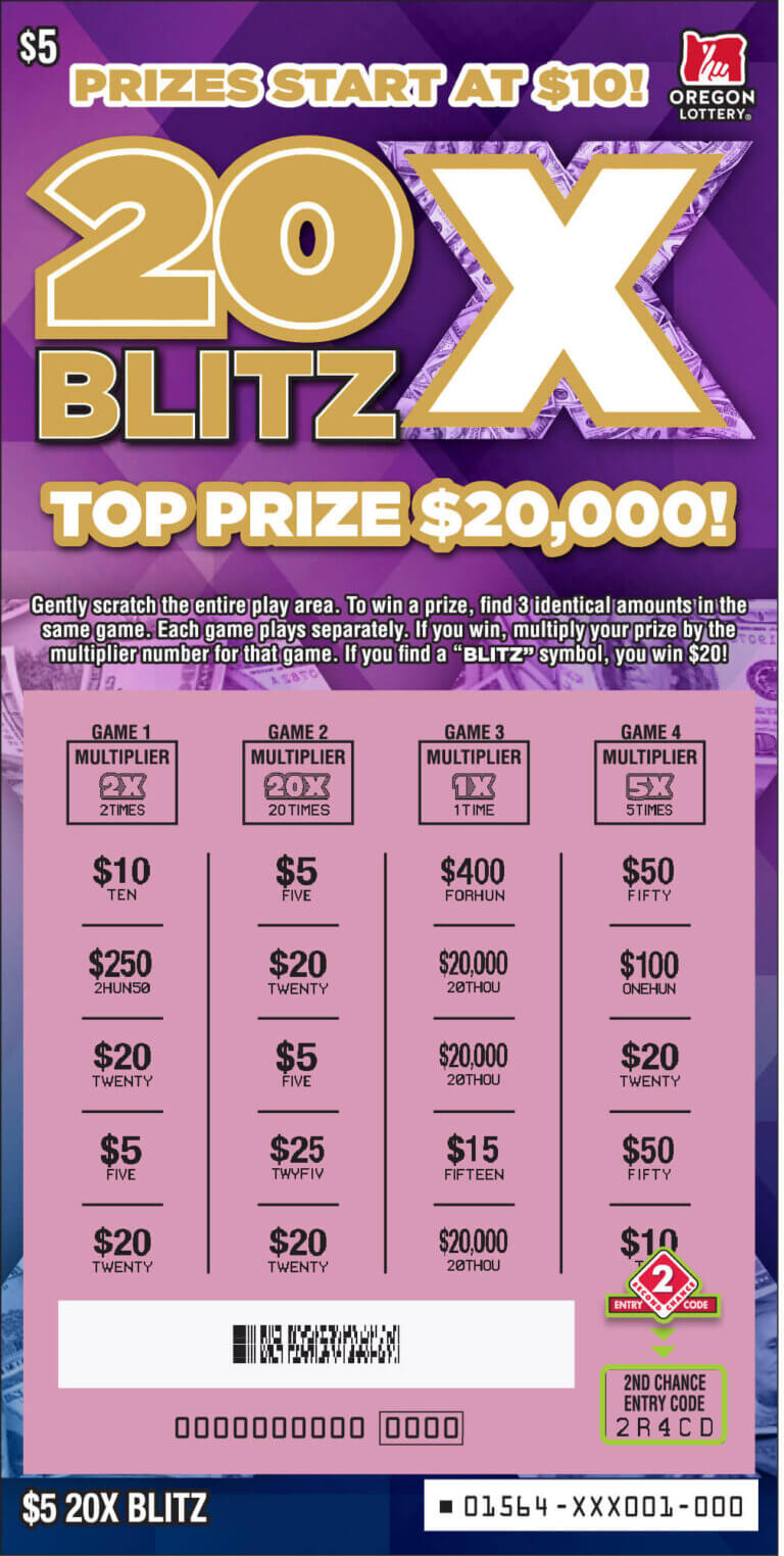 20X Blitz - Lottery Scratch Tickets | Oregon Lottery
