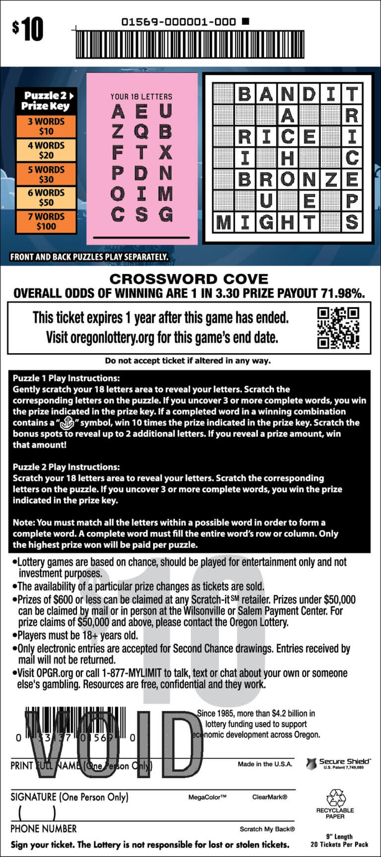Crossword Cove – Lottery Scratch Tickets | Oregon Lottery
