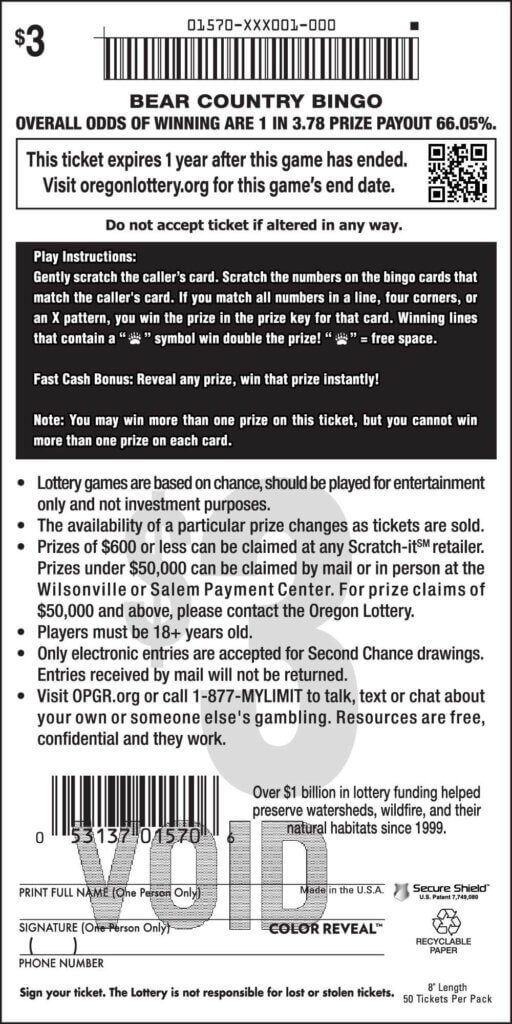 Bear Country Bingo - Lottery Scratch Tickets | Oregon Lottery