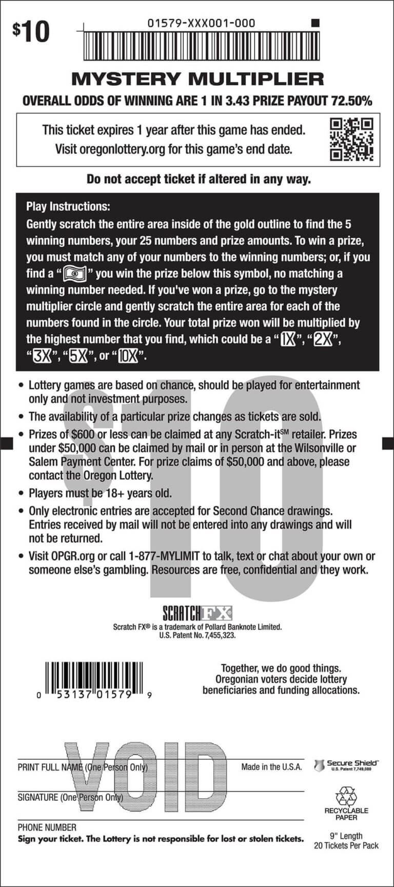 Mystery Multiplier - Scratch-Its | Oregon Lottery