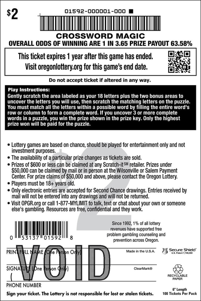 Crossword Magic – Scratch Tickets | Oregon Lottery