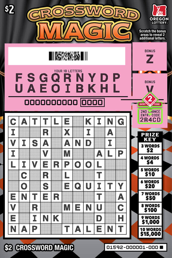 Crossword Magic – Scratch Tickets | Oregon Lottery