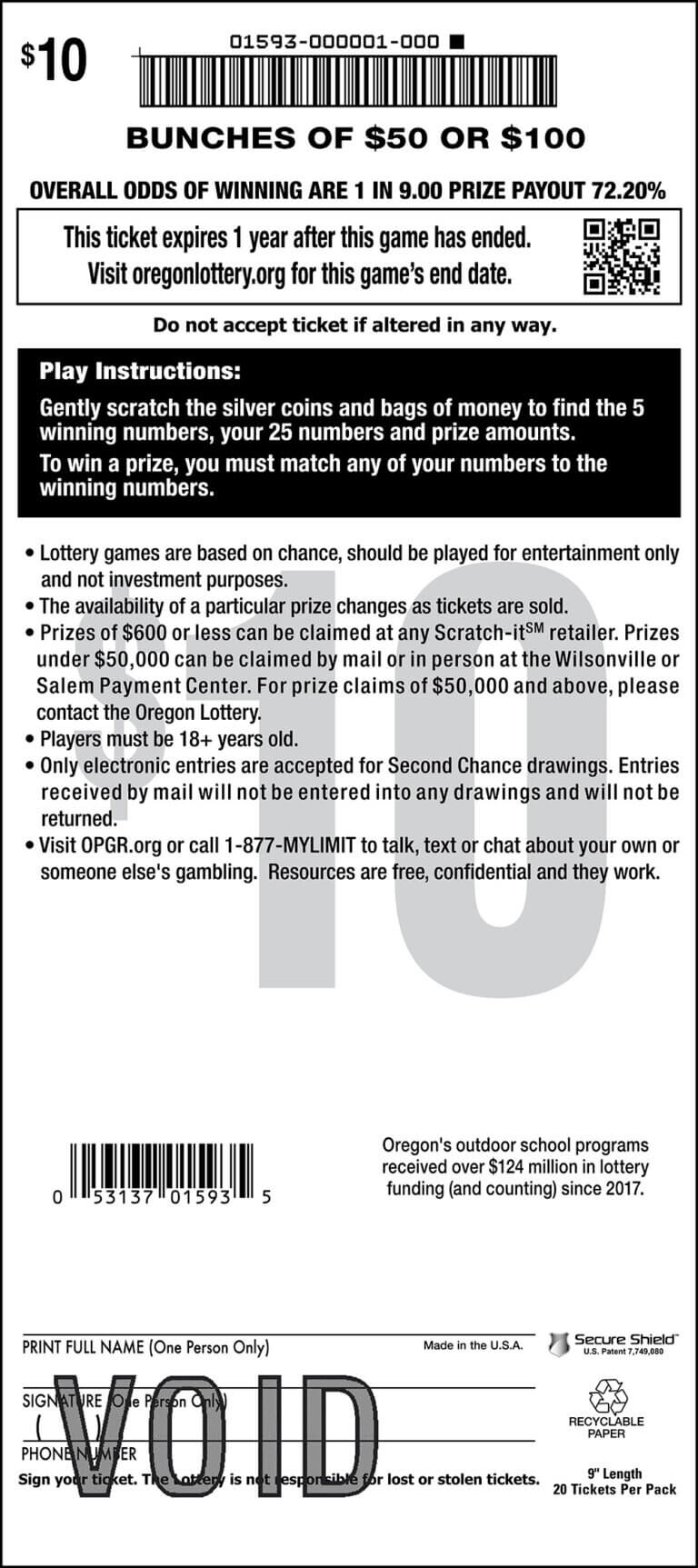 Bunches of $50 or $100 - Lottery Scratch Tickets | Oregon Lottery