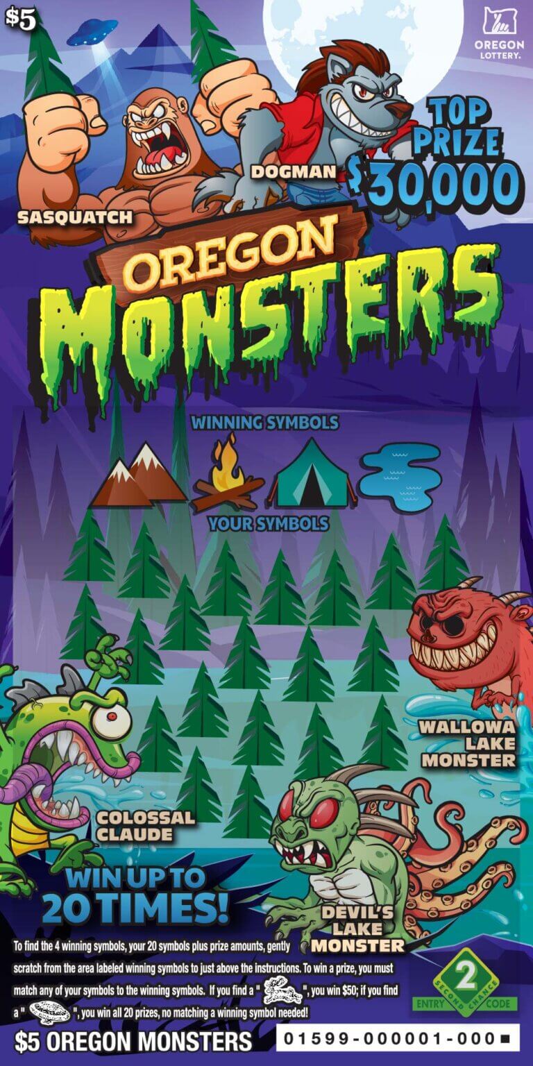 Oregon Monsters - Lottery Scratch Tickets | Oregon Lottery