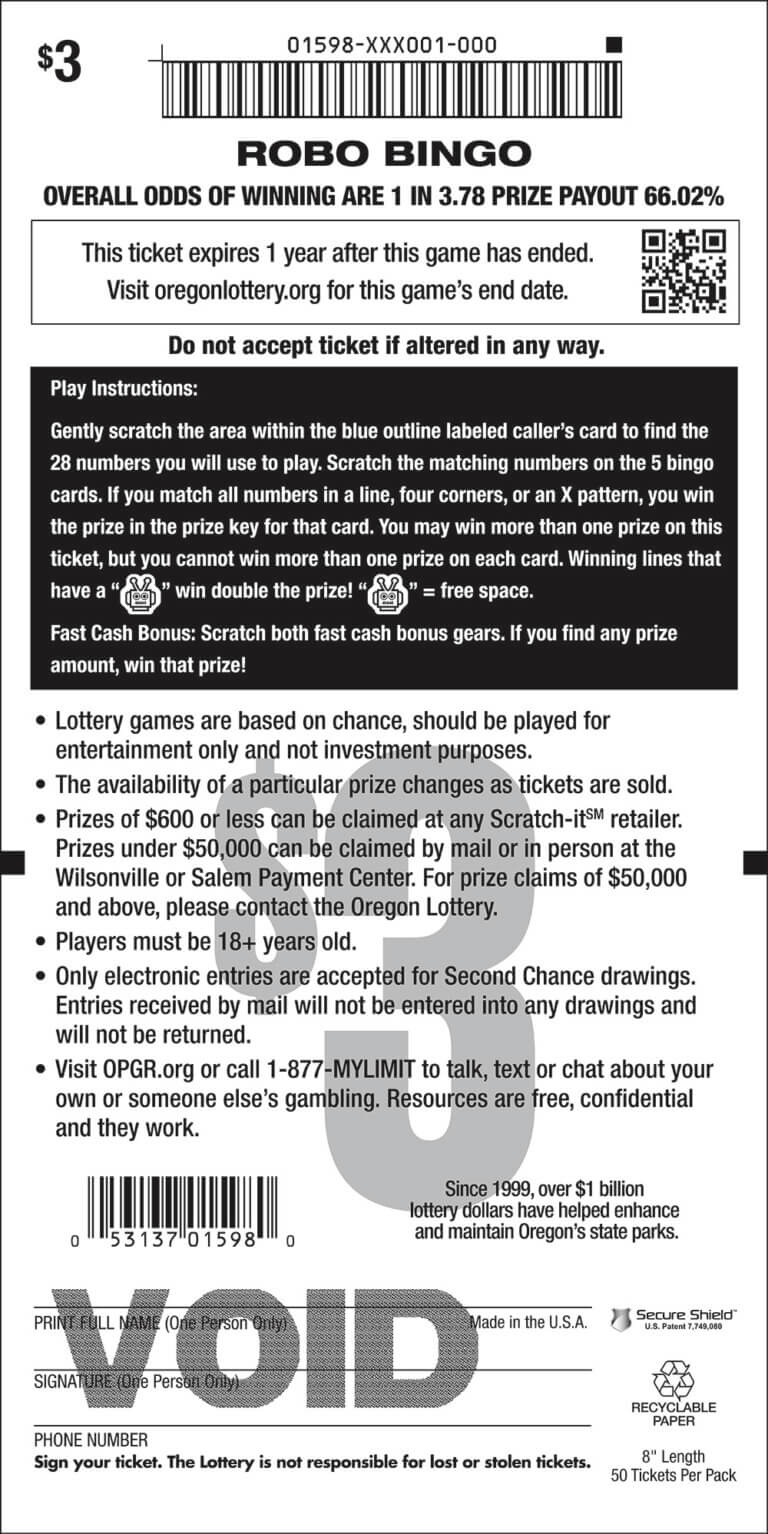 Robo Bingo - Lottery Scratch Tickets | Oregon Lottery