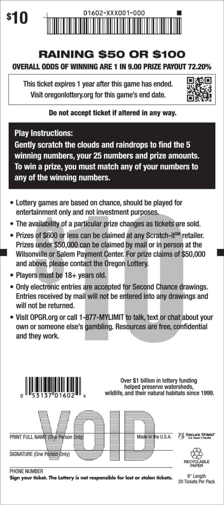 Raining $50 or $100 - Lottery Scratch Tickets | Oregon Lottery