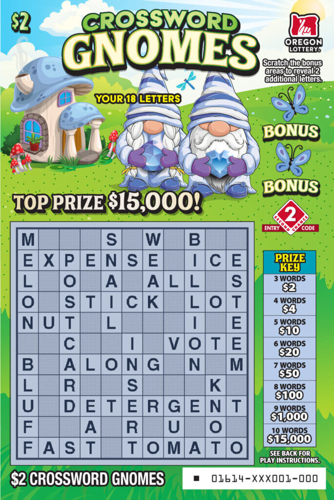 Crossword Gnomes – Scratch Tickets | Oregon Lottery