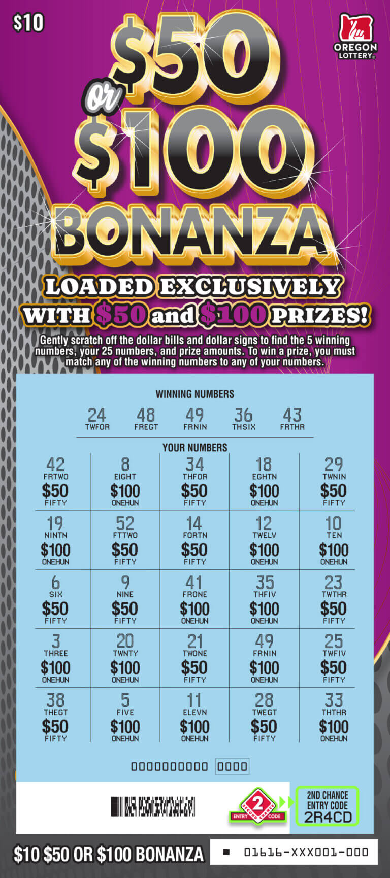 $50 or $100 Bonanza - Lottery Scratch Tickets | Oregon Lottery