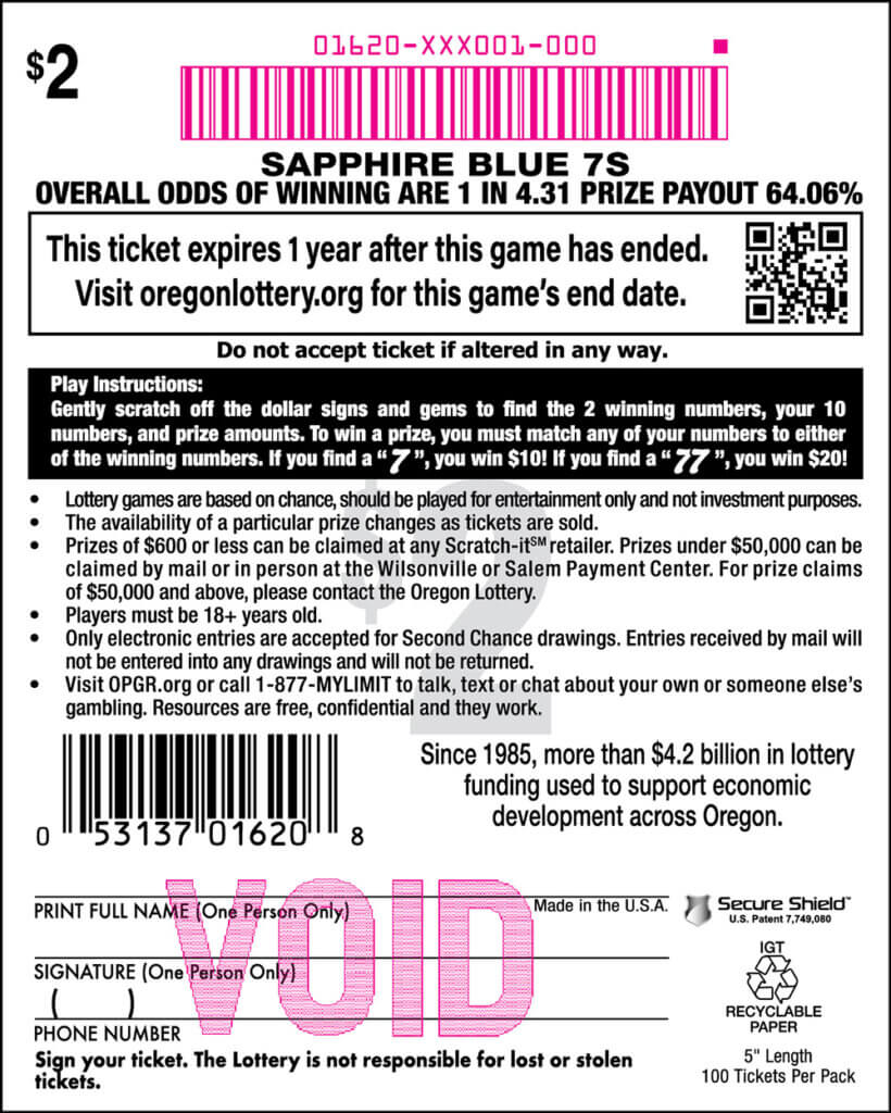 Sapphire Blue 7s – Lottery Scratch Tickets | Oregon Lottery