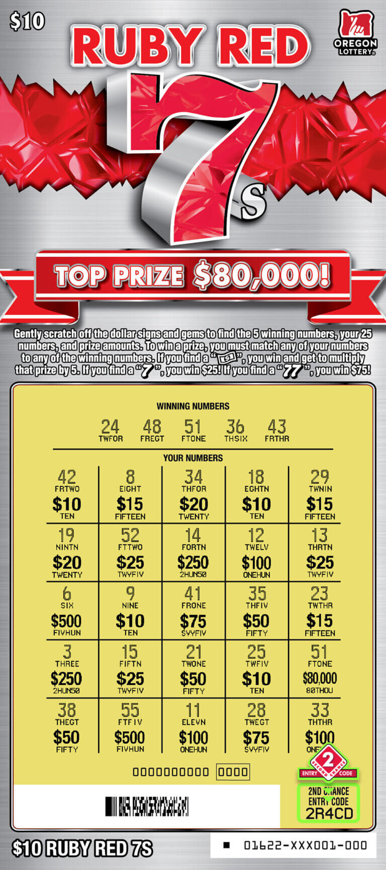 Ruby Red 7s - Lottery Scratch Tickets | Oregon Lottery