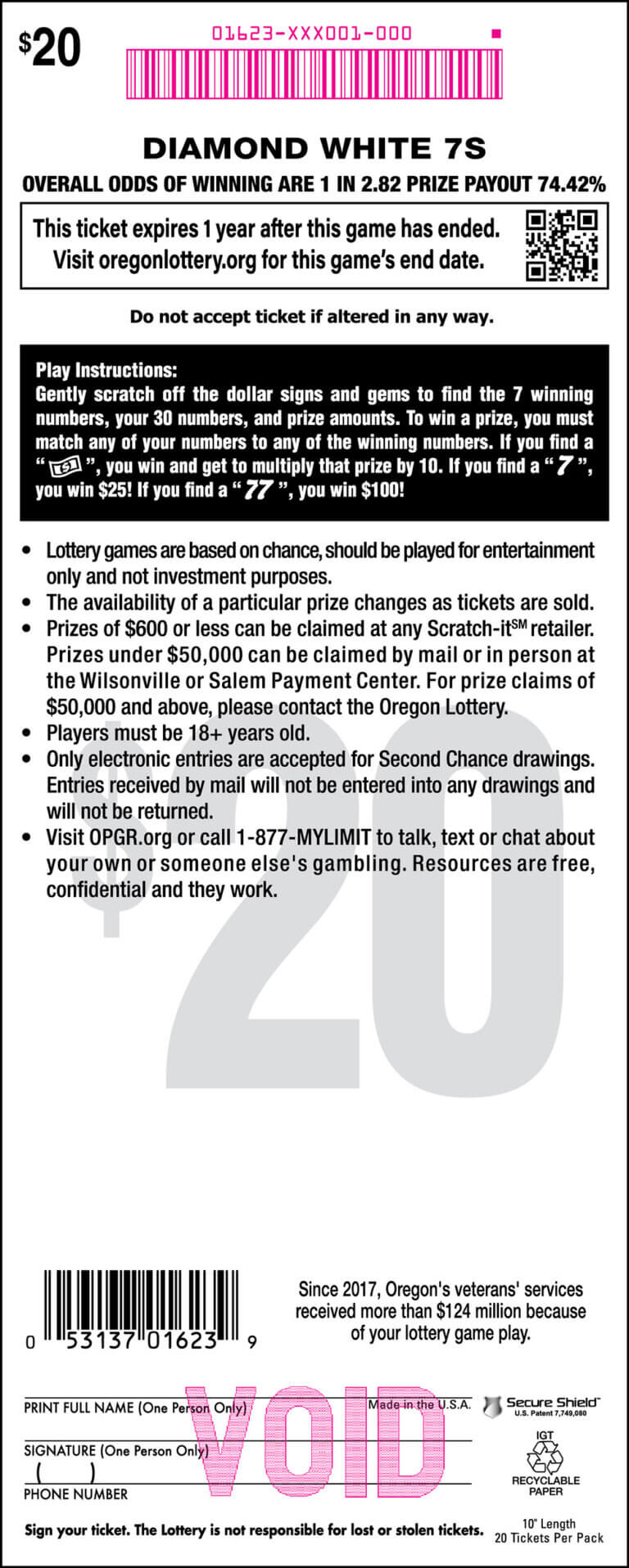 Diamond White 7s – Lottery Scratch Tickets | Oregon Lottery