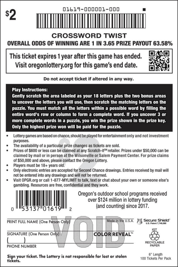 Crossword Twist – Lottery Scratch Tickets | Oregon Lottery