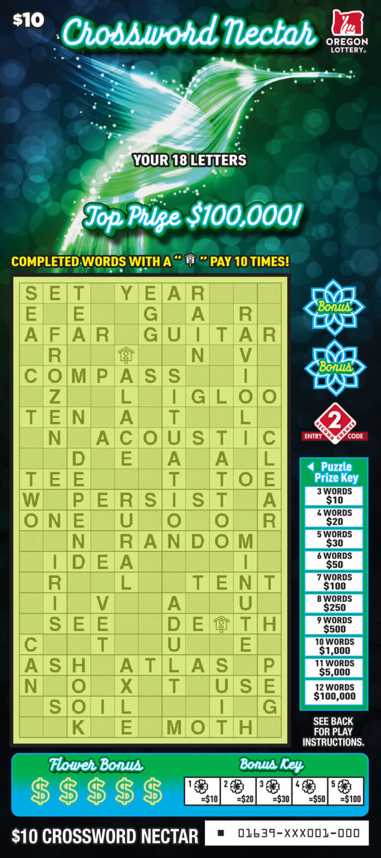 Crossword Nectar – Scratch-its | Oregon Lottery