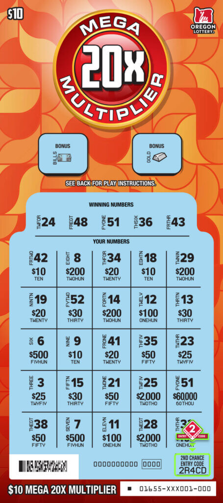 Mega 20X Multiplier - Lottery Scratch Tickets | Oregon Lottery