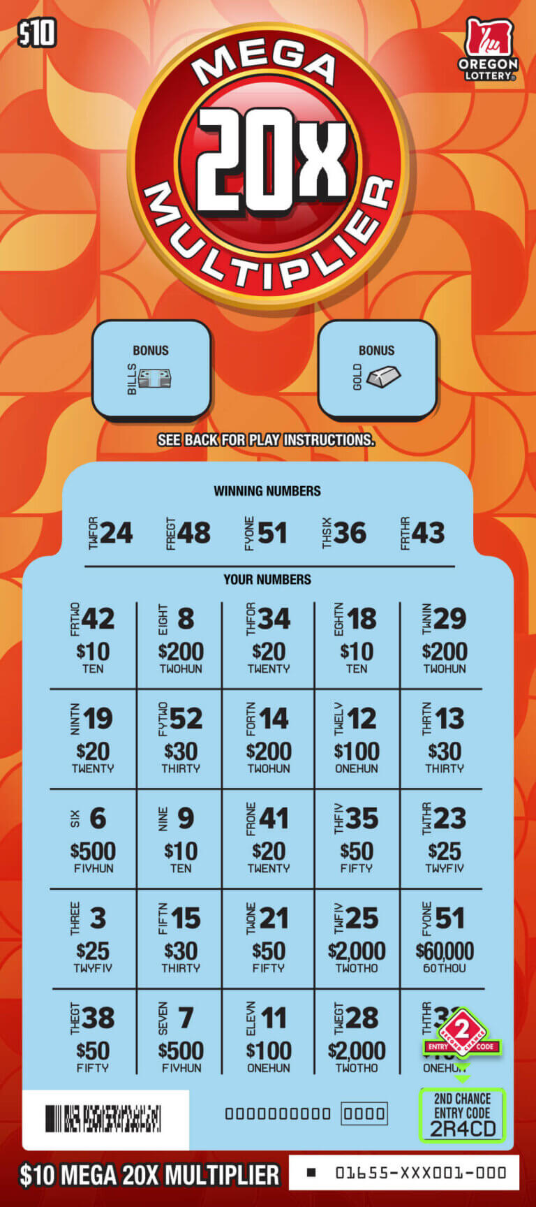 Mega 20X Multiplier - Lottery Scratch Tickets | Oregon Lottery