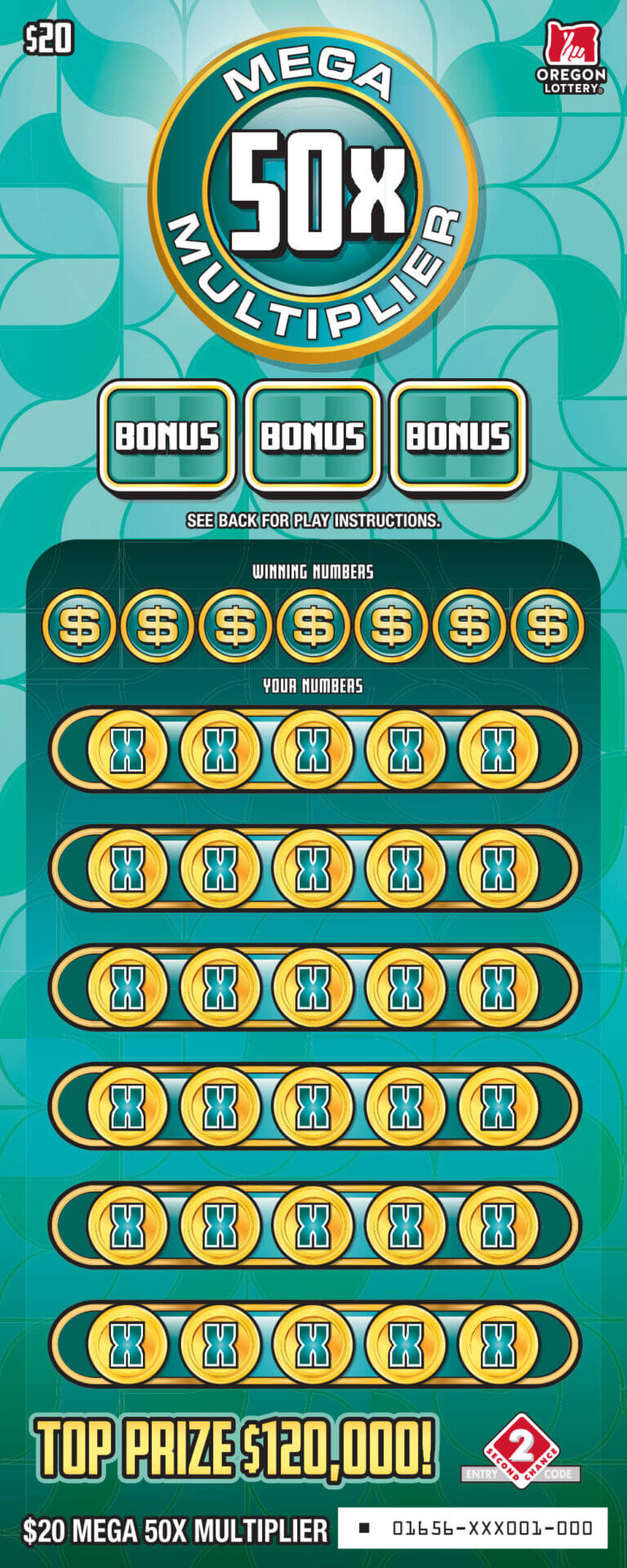 Mega 50X Multiplier - Lottery Scratch Tickets | Oregon Lottery