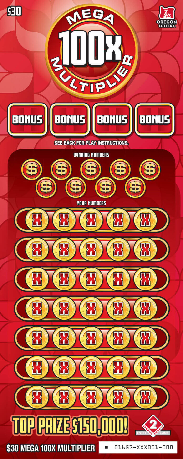 Mega 100X Multiplier - Lottery Scratch Tickets | Oregon Lottery
