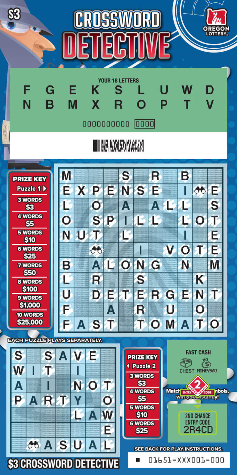 Crossword Detective – Lottery Scratch Tickets | Oregon Lottery